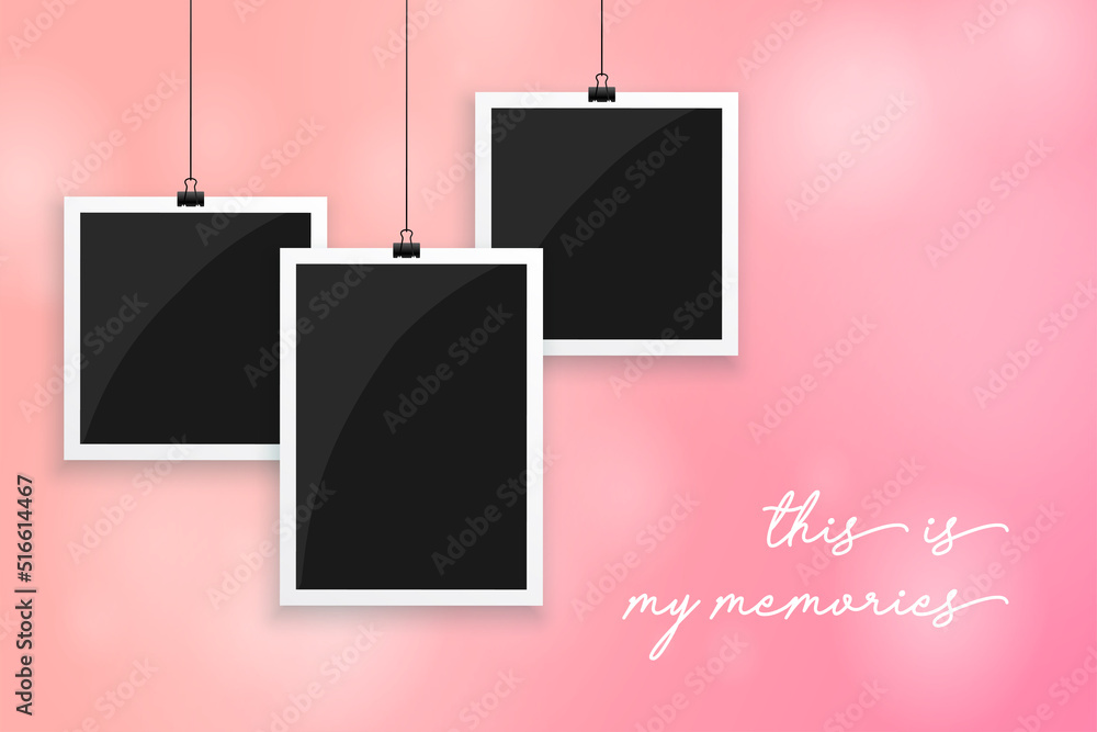 template polaroid photography background for design Stock Vector ...