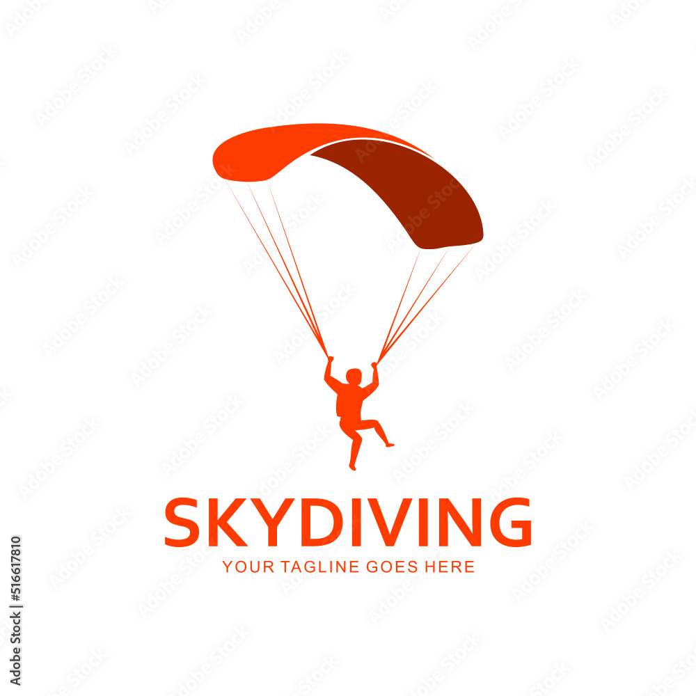 skydiving logo Stock Vector | Adobe Stock