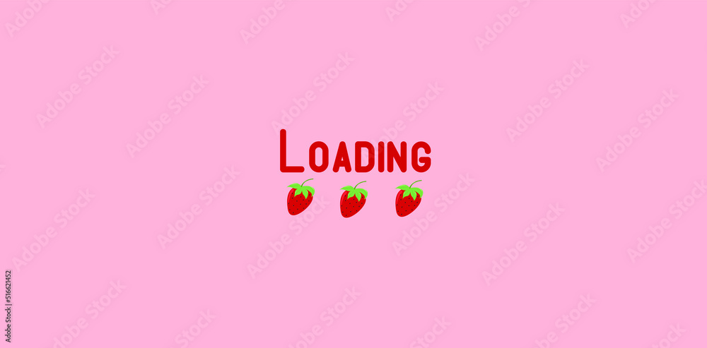 loading page in red theme and pink background and strawberry theme ...