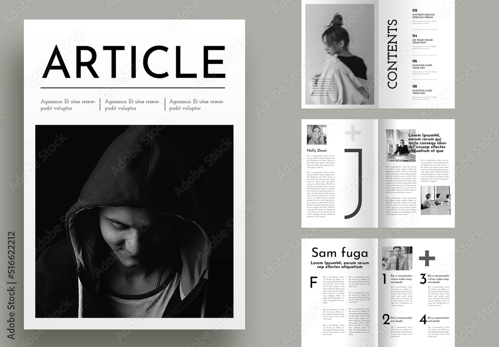 Article Magazine Layout Stock Template | Adobe Stock