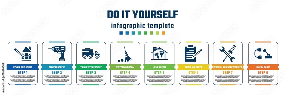 do it yourself concept infographic design template. included pencil and ...