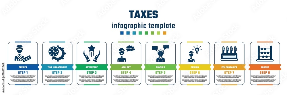 taxes concept infographic design template. included officer, time ... taxes concept infographic design template. included officer, time ...