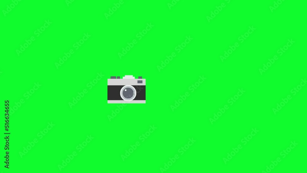 2d Camera Animation. Digital Camera DSLR Green screen cartoon animation ...