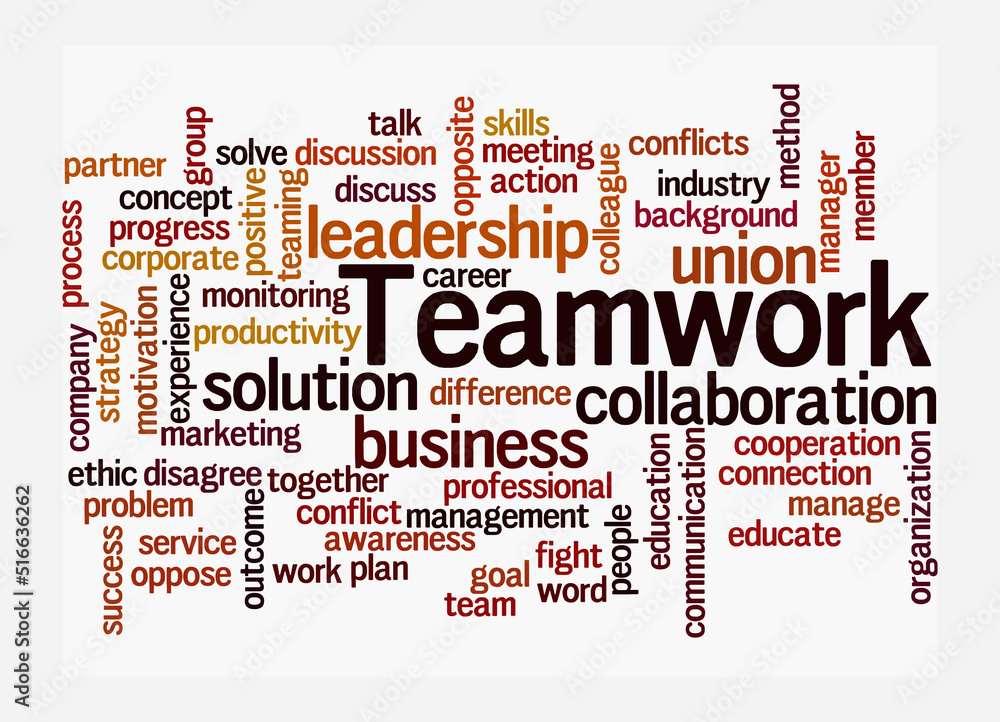 Word Cloud with TEAMWORK concept, isolated on a white background Stock ...