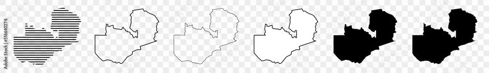 Zambia Map Black | Zambian Border | State Country | Transparent ...