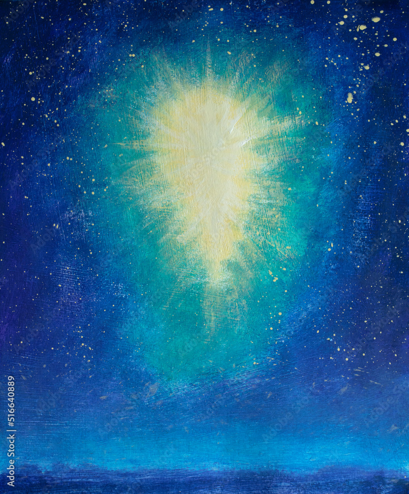 painting fantasy blue gradient in the sky art background for children ...