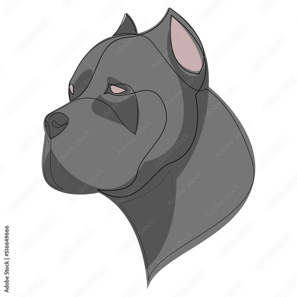 Continuous line Cane Corso. Single line minimal style dog vector ...