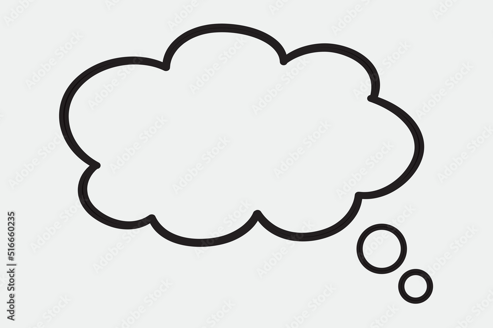 Think bubble isolated on grey background. Trendy think bubble in flat style. Modern template for ...