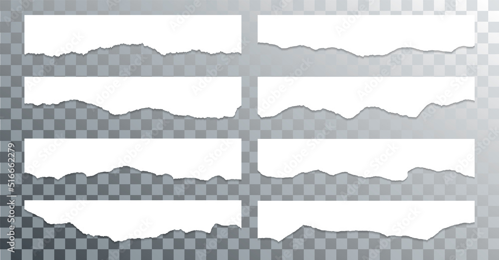 Torn edges of paper, craft design elements vector collection. Ripped ...