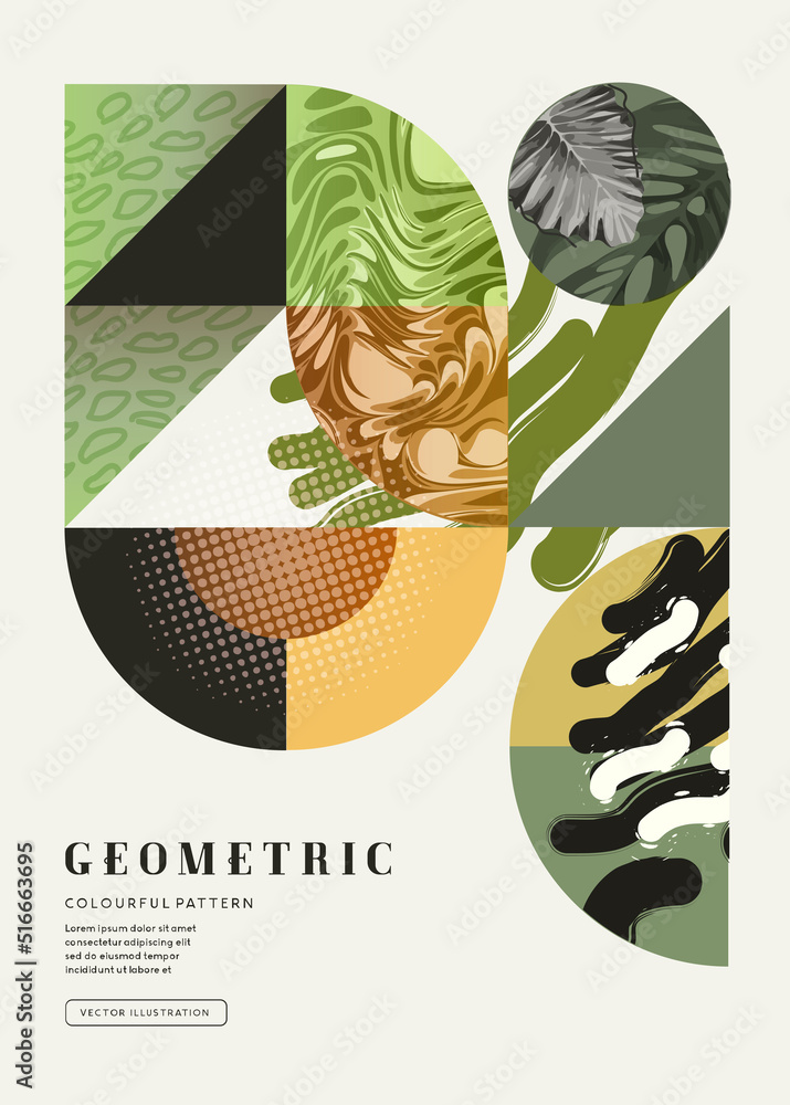 Geometric design background with textures and patterns. Vector ...