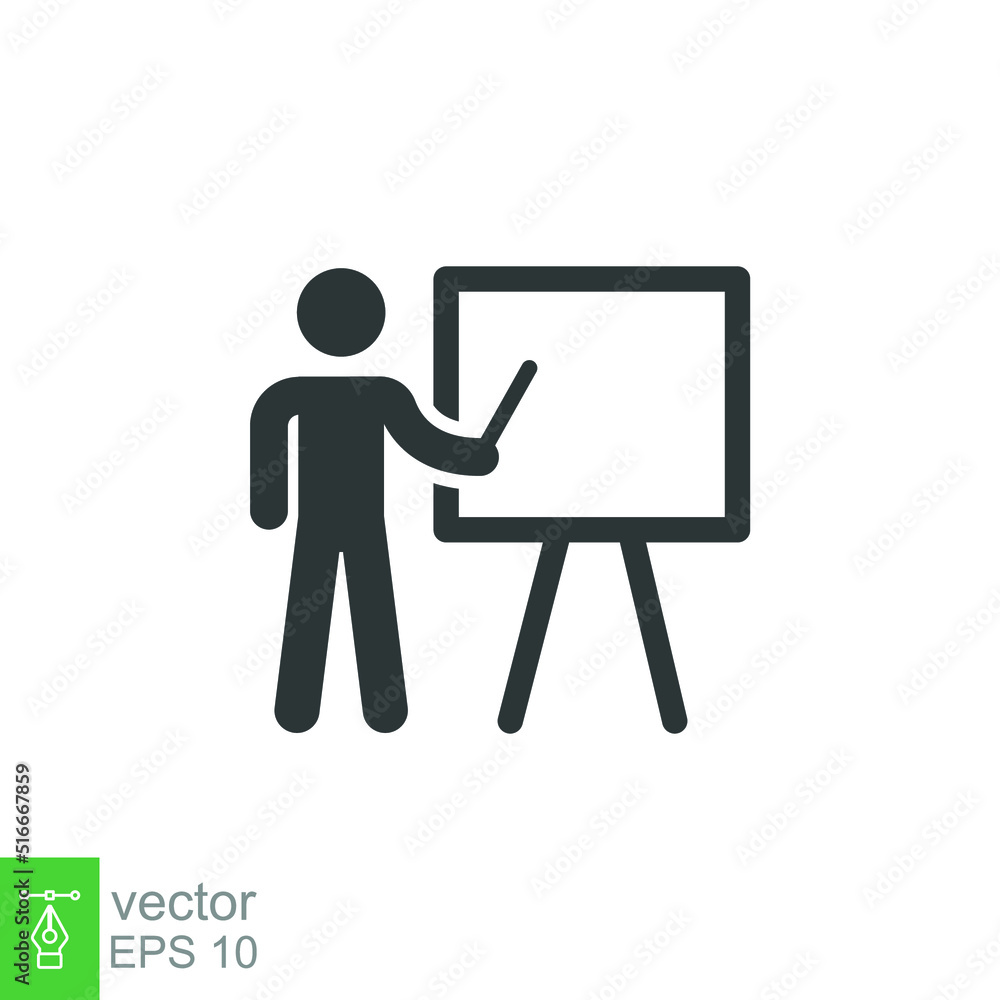 Training icon. Simple solid style. Teacher, course, coach, class ...