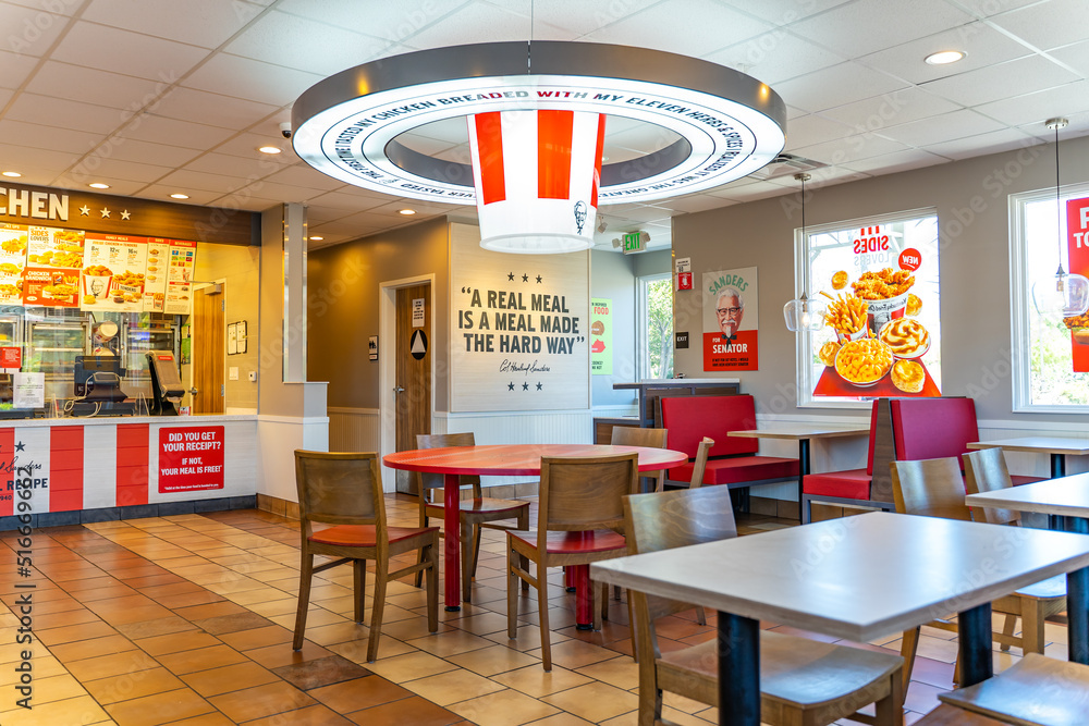 View inside the KFC restaurant. Stock Photo | Adobe Stock