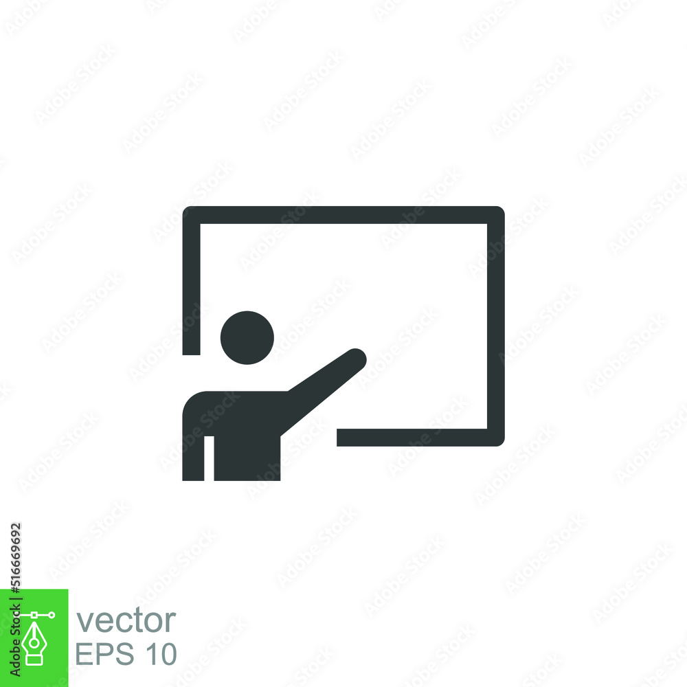 Training icon. Simple solid style. Teacher, course, coach, class ...