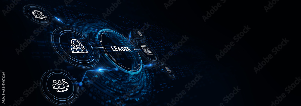 Successful team leader. Business leadership concepts. A successful team ...