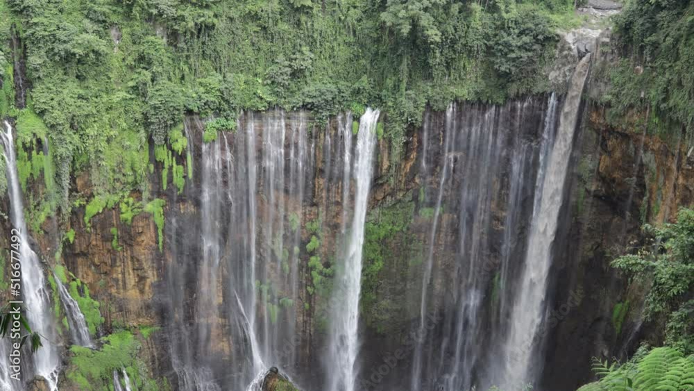 Fairy waterfall at wild forest. Wonderful fresh water waterfalls river ...