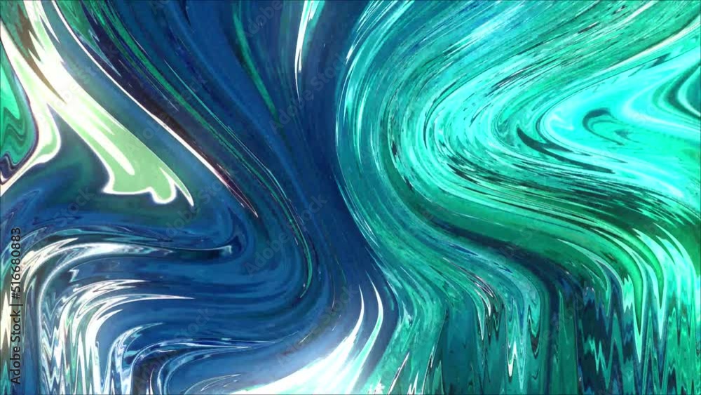 Animated 3D waving cloth texture. Liquid holographic background. Smooth ...