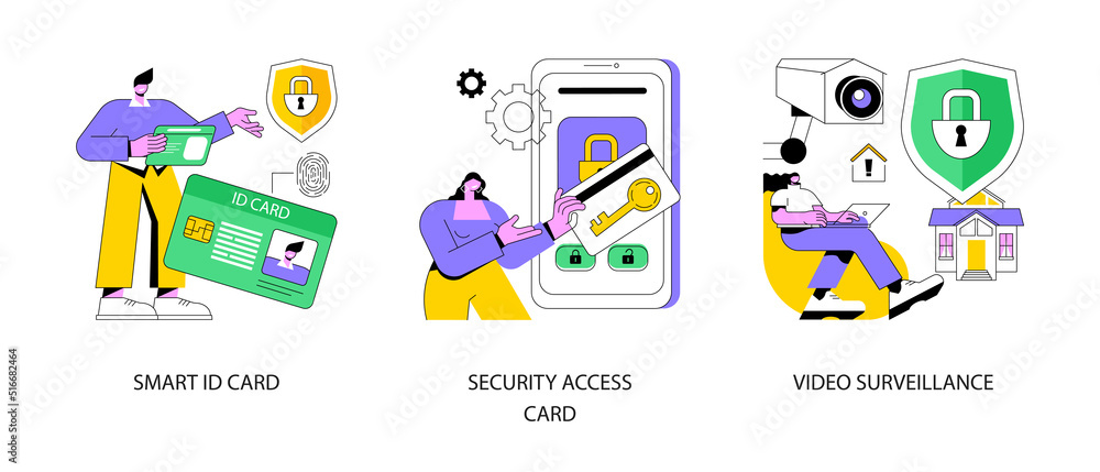 Security and identity verification abstract concept vector illustration ...