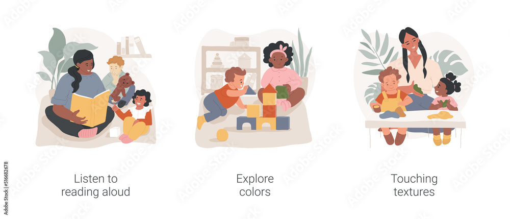 Vetor de Daycare center for infants isolated cartoon vector ...