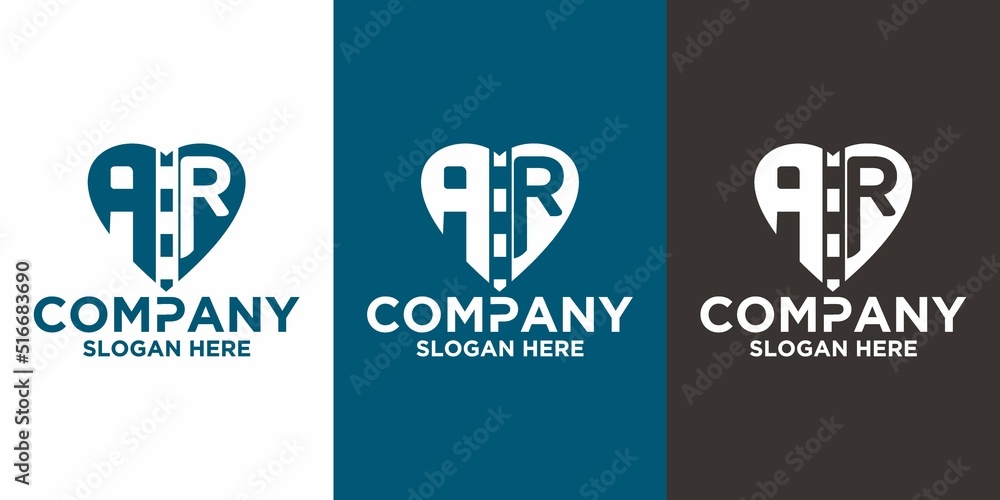 Letter A R Heart Love Logo Design, Modern Logo Design Vector ...
