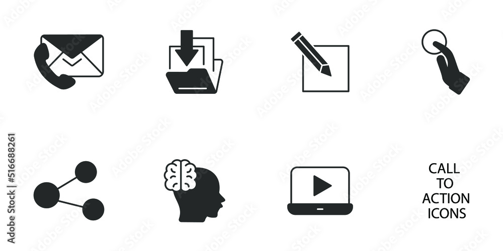 call to action icons set . call to action pack symbol vector elements ...