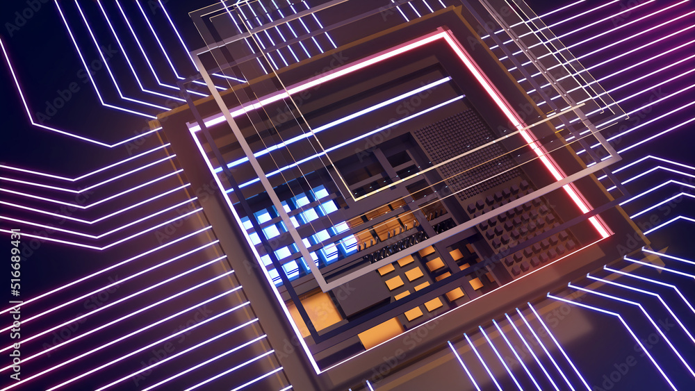 Image of the central processing unit,working processing technology,Nanotechnology Computing ...