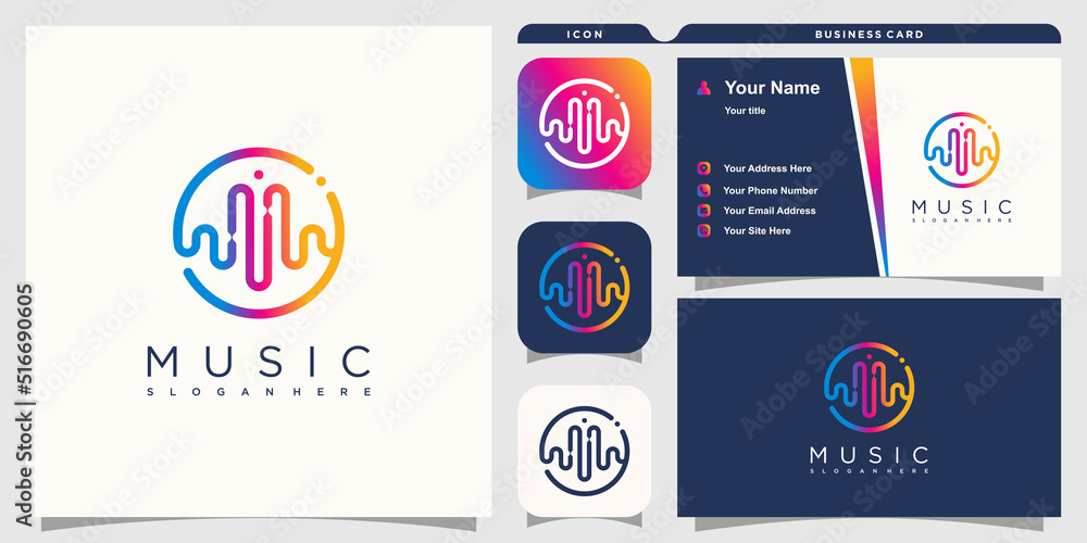 Music logo design with modern concept style Premium Vector Stock ...