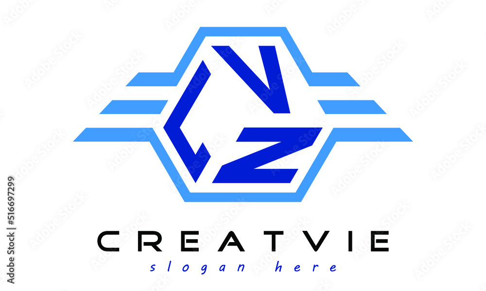 LVN three letter geometrical wings logo design vector template ...