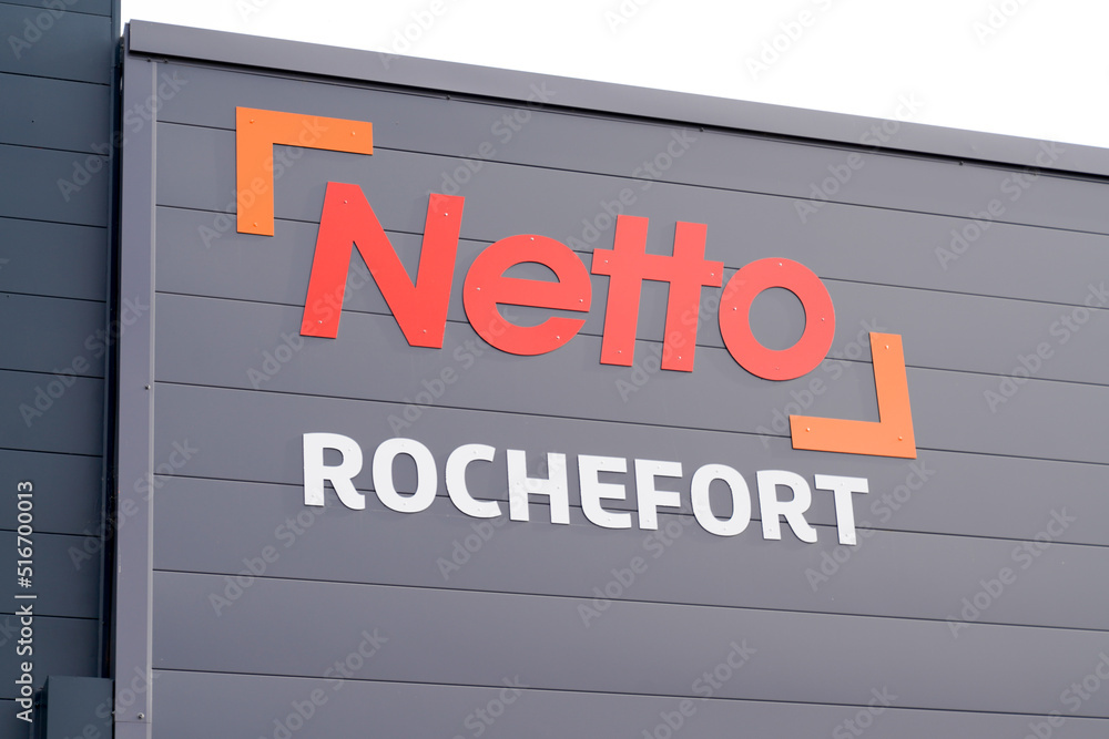 Netto Rochefort logo brand and text sign on wall discount store ...