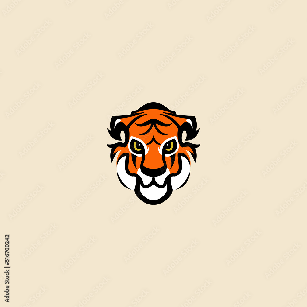 face tiger animal logo symbol in isolated background vector Stock ...