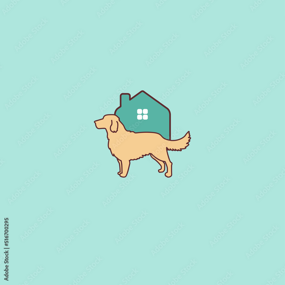 Dog shelter logo symbol icon in isolated background vector Stock Vector ...