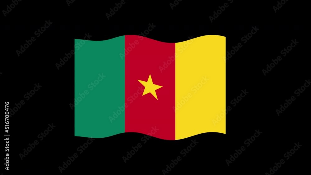 Cameroon flag seamless waving animation. Sign of Cameroon. National ...