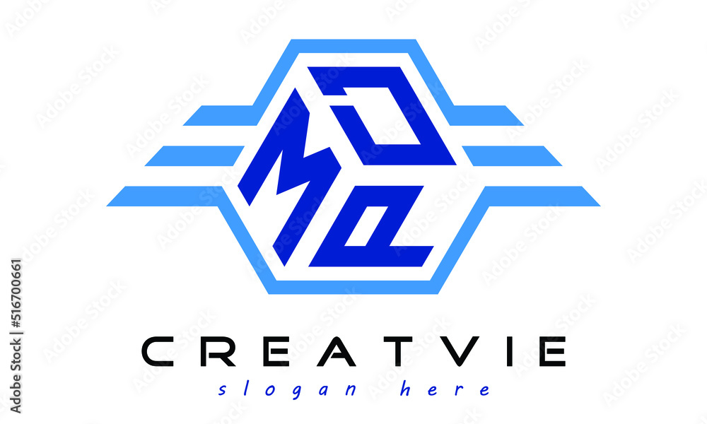 MDP three letter geometrical wings logo design vector template ...