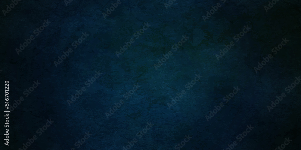 Blue and black grunge textured concrete backdrop background. Panorama ...