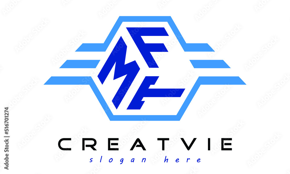 MFT three letter geometrical wings logo design vector template ...