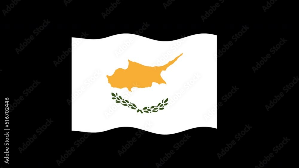 Cyprus flag seamless waving animation. Sign of Cyprus. National flags ...