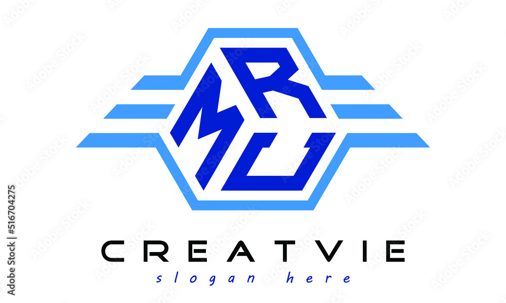 MRC three letter geometrical wings logo design vector template ...