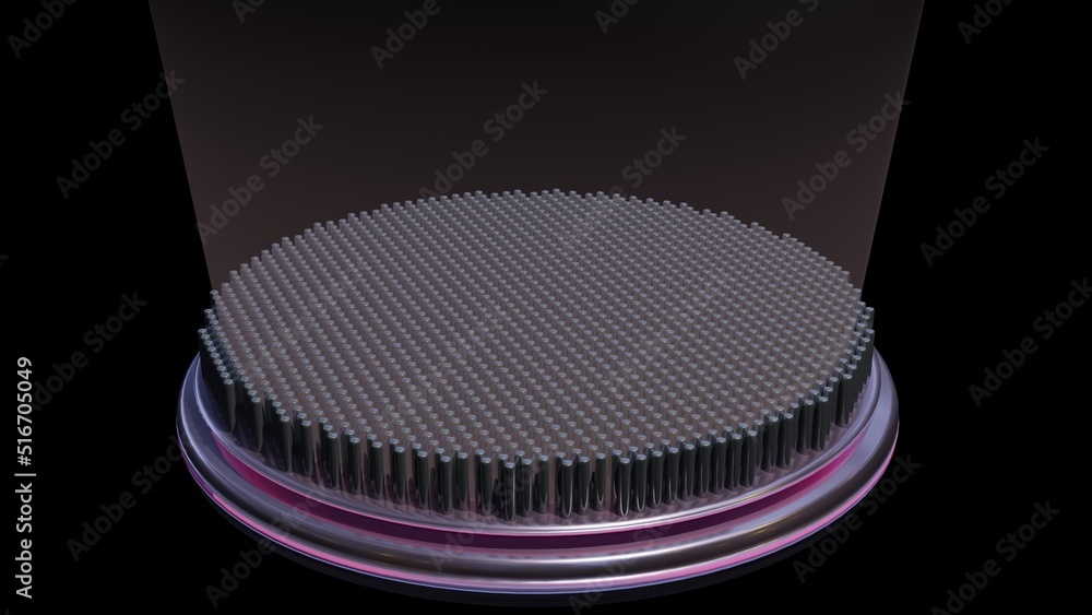 Metalens , Meta-lens. Array of small lenses mounted on disk wafer ...