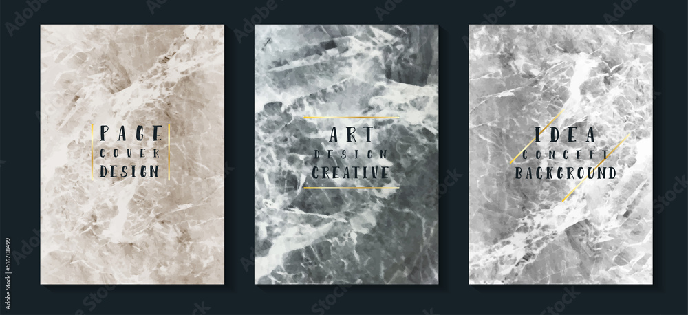 Vector marble texture creative stone ceramic art background design. In A4 size for cover book ...