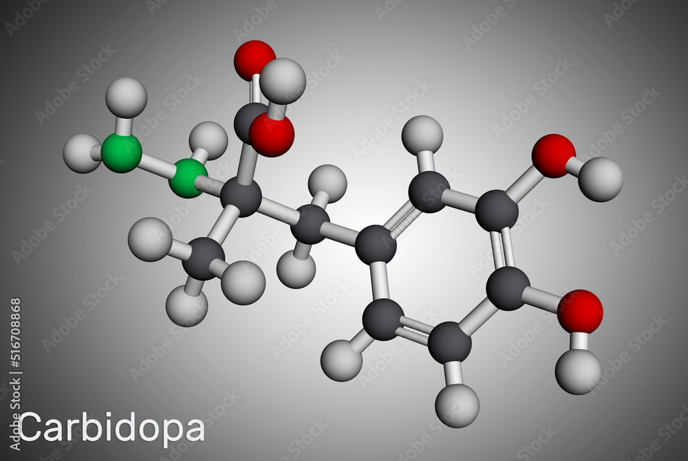 Carbidopa molecule. It is dopa decarboxylase inhibitor used for ...