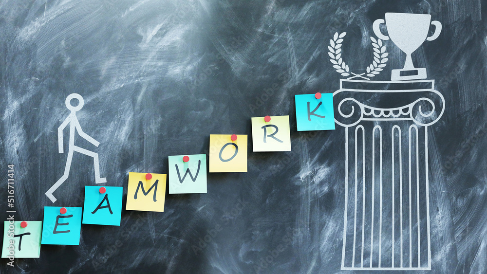 Teamwork make steps to success, wealth and prosperity in personal and ...