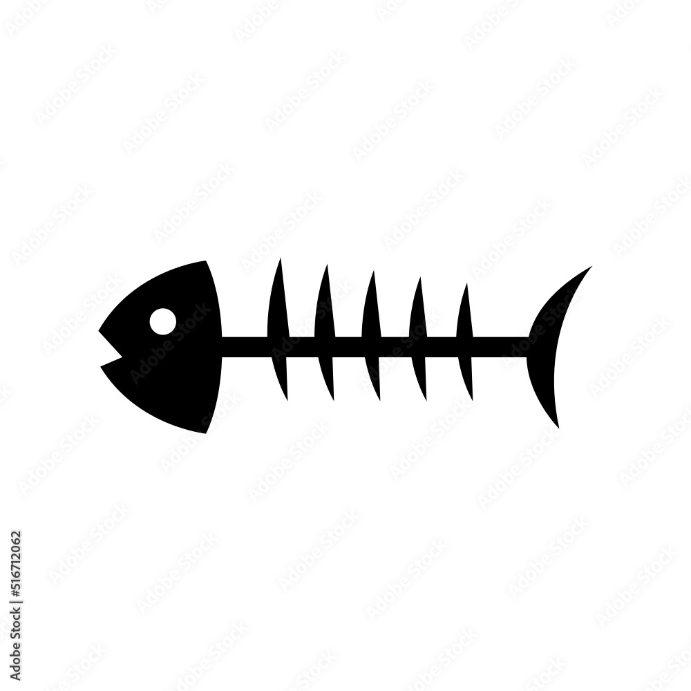 Fishbone Icon Vector Symbol Design Illustration Stock Vector | Adobe Stock
