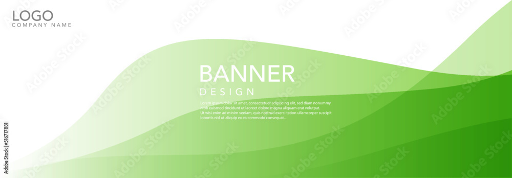 Green banner, abstract green background with wave Stock Vector | Adobe ...