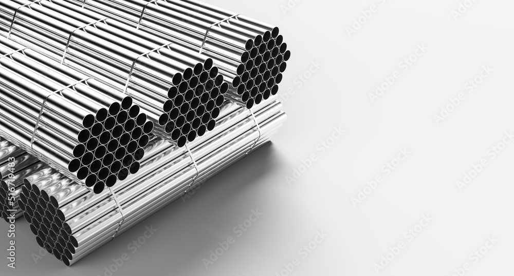 Steel pipes isolated on white background. Steel pipes for structural ...
