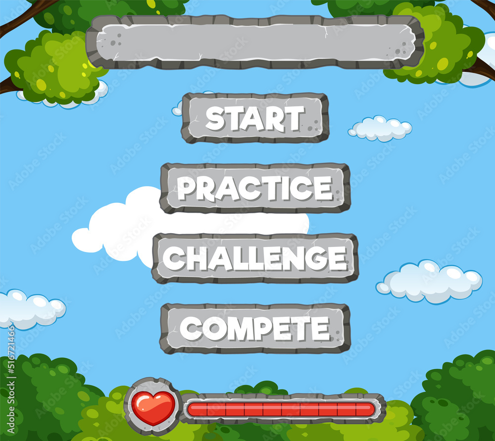 Sky background with game template Stock Vector | Adobe Stock