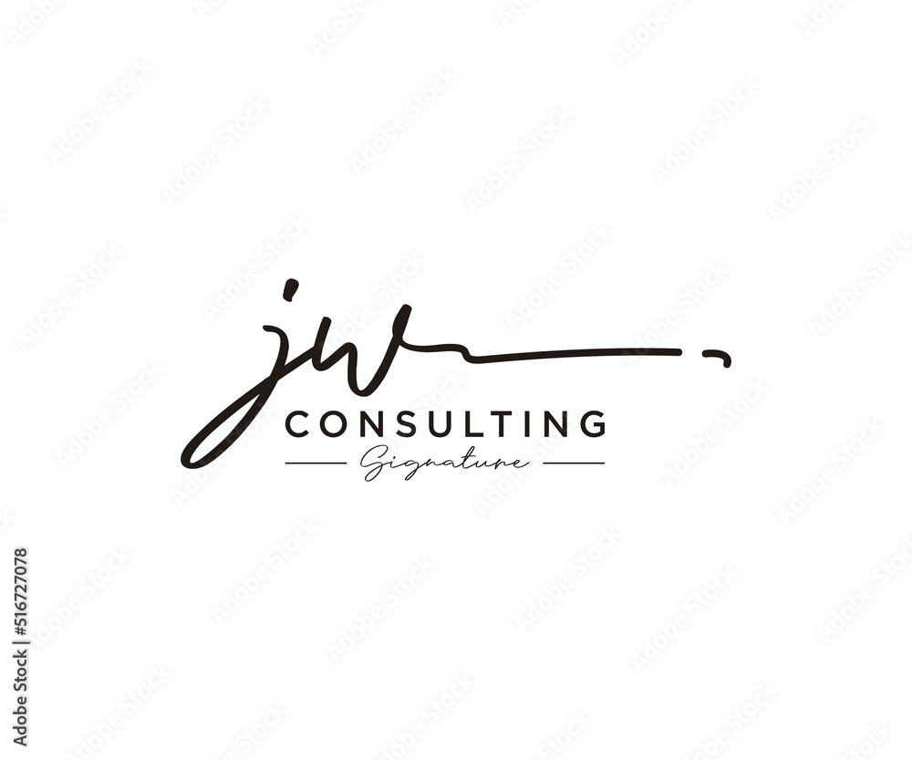 Initial JW signature logo collection template vector. Hand drawn ...