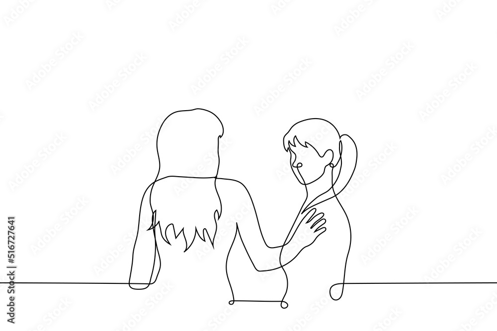 Hand On Shoulder From Behind Drawing