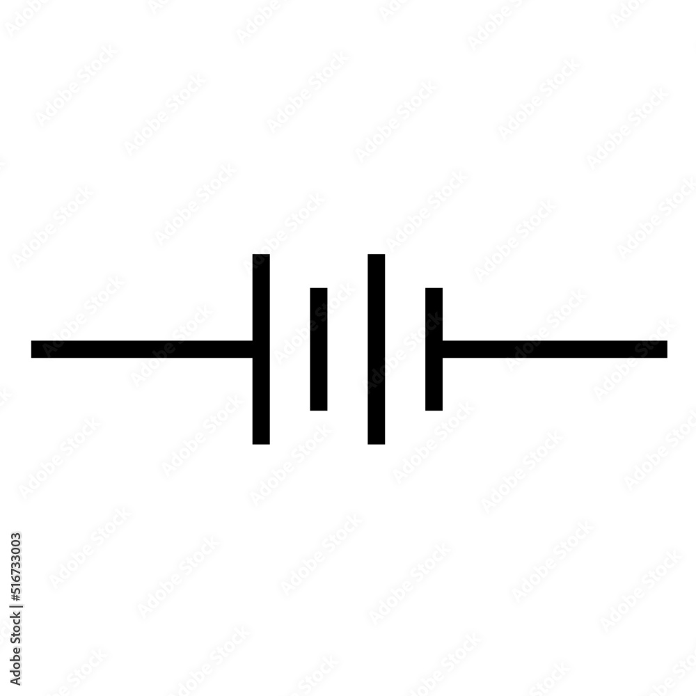 multi cell battery symbol - electronic symbol with black color isolated ...