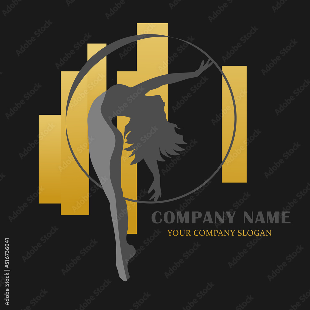 Dance academy logo, female dancer, symbol of female dancers Stock ...