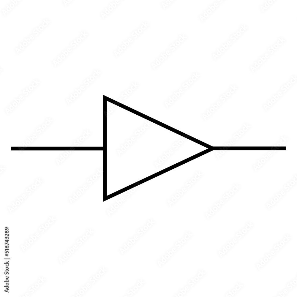Buffer Logic Gate Symbol Isolated On White Background Stock Vector