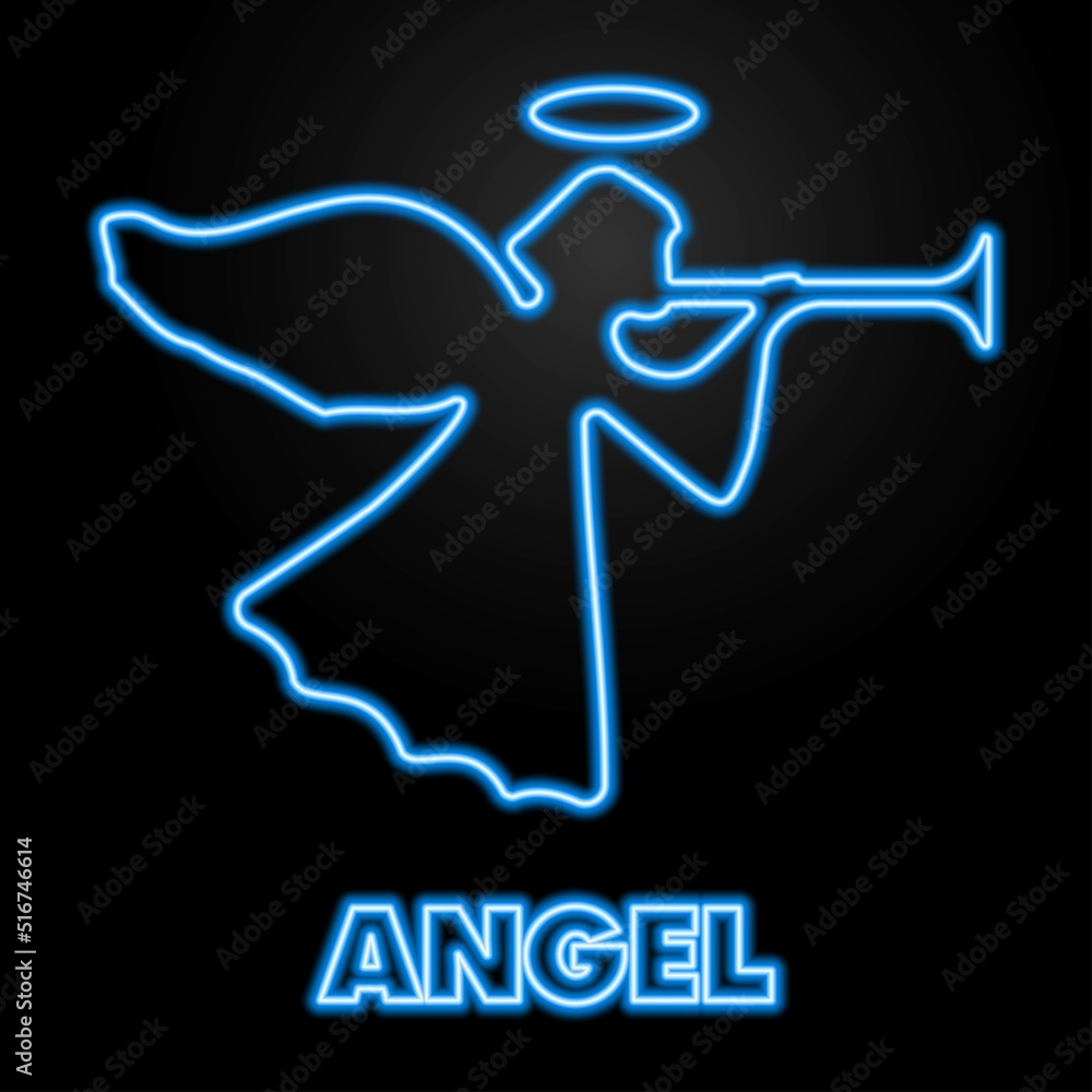 angel neon sign, modern glowing banner design, colorful modern design ...